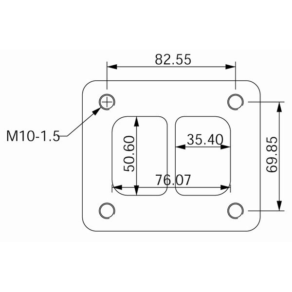 Vibrant T04 Divided Turbo Inlet Flange, Tapped, 1/2" Thick | Verocious ...
