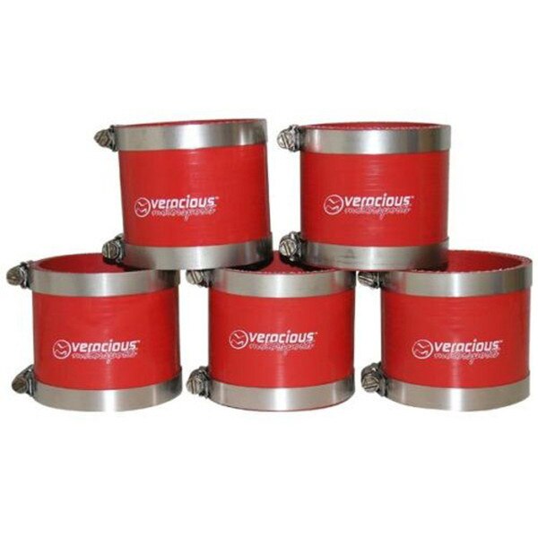 3.25" Red 3 Ply Silicone Coupler Kit w/ S.S. Liner Clamps | Verocious ...
